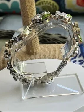 Studio C | Accessories | Studio C Silver Floral Bracelet Watch With ...